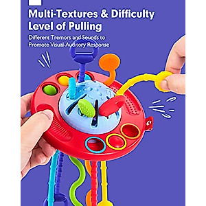 Montessori Toys for 1 Year Old Boy Gifts - Baby Toys 12-18 Months Silicone Pull String Toys for 1 Year Old Girl Gifts Travel Toys Sensory Toys for Toddlers 1-3 1st One Year Old Boy Birthday Girl Gifts