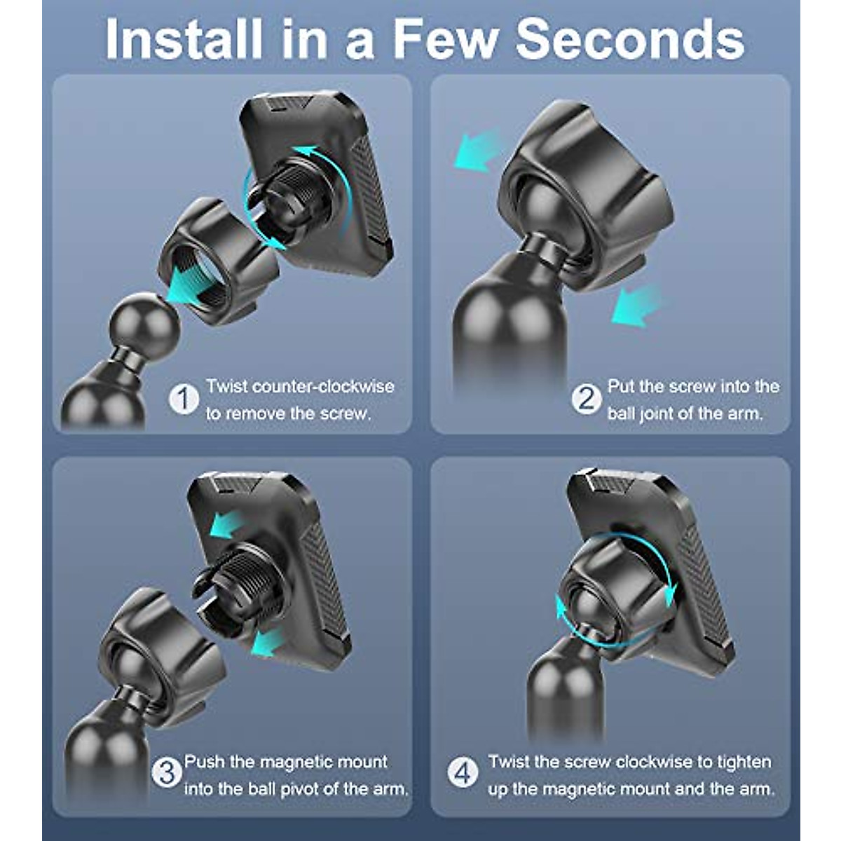 OQTIQ Car Cup Holder Phone Mount Magnetic, Universal Cup Holder Fit Phone Car Truck Mount Cup Holder Compatible with iPhone Samsung Galaxy LG and More, Extra Strong with 6 Magnets