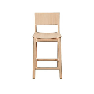Linon Unfinished Benton Solid Rubberwood MidCentury Stool Set of 2, Counter Height