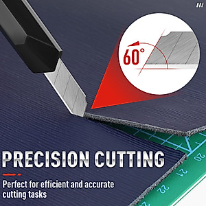 DIYSELF 48 Pack Box Cutters Retractable Heavy Duty and 50 Pcs 9MM Wide Blades of 60 Degrees, Razor Knife with Smooth Mechanism, 9mm Wide Box Cutter Knife Used for Cutting Paper, Plastic and Boxes