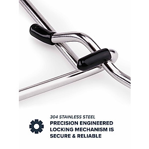 Rogue Endeavor Large, Heavy Duty Stainless Steel Game Clip Fish Stringer System + Stainless Core Coiled Lanyard. Designed for Kayak Fishing & Spearfishing. All Fish Species (Heavy Duty - Blue)