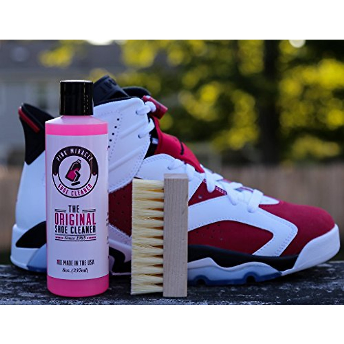 Pink Miracle Shoe Cleaner Kit Bottle Fabric Cleaner for Leather, Whites, and Nubuck Sneakers (4 Oz)