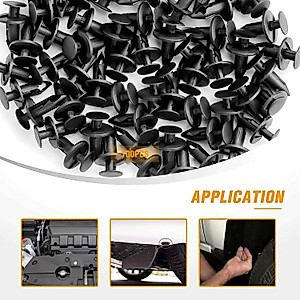 GOOACC 100PCS Nylon Bumper Fastener Rivet Clips 8mm Replacement for GM #21030249, Ford #N807389S VW Auto Push Pin Rivets Automotive Furniture Assembly Expansion Screws Kit