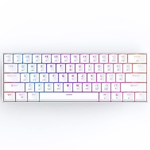 CIY AK61 Hot-Swappable Mechanical Keyboard with CNC Aluminum Case, RGB Wireless/Wired Gaming Keyboard, Double Shot Keycaps,2000mAh Battery（Gateron Yellow Switch）