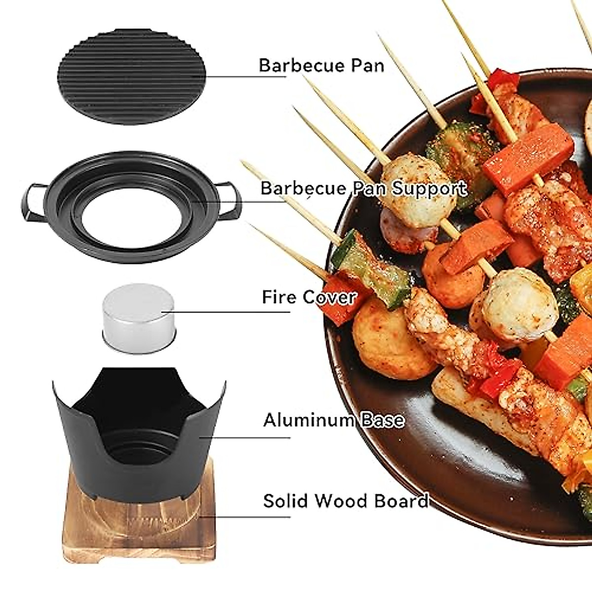 Tissting Smokeless Grill Charcoal Grill Korean Barbecue Grill Household Portable Mini Charcoal Stove BBQ Suitable for Outdoor Camping, Picnic, Beach, Party Use(10.2x8.3x4.9in)