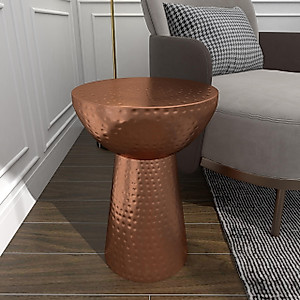 Deco 79 Metal End Accent, Side Table 14" x 14" x 20", Copper