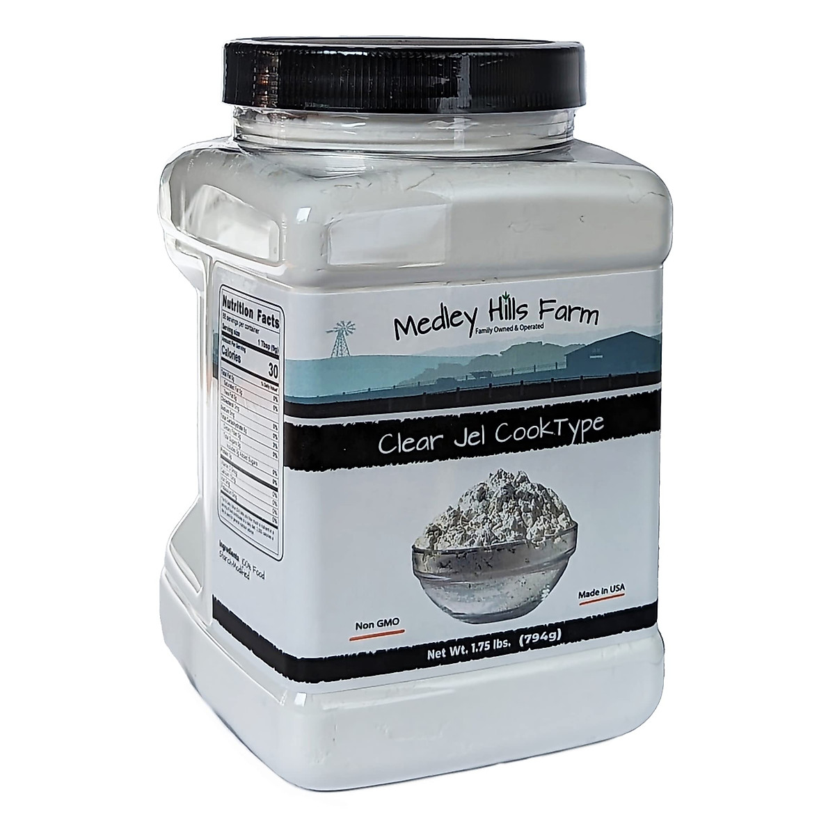 Clear Jel by Medley hills farm 1.75 Lbs. in Reusable Container - Great Clear Jel for canning Pie Filling - Gluten-Free - Non-GMO Clear Gel - Made in USA