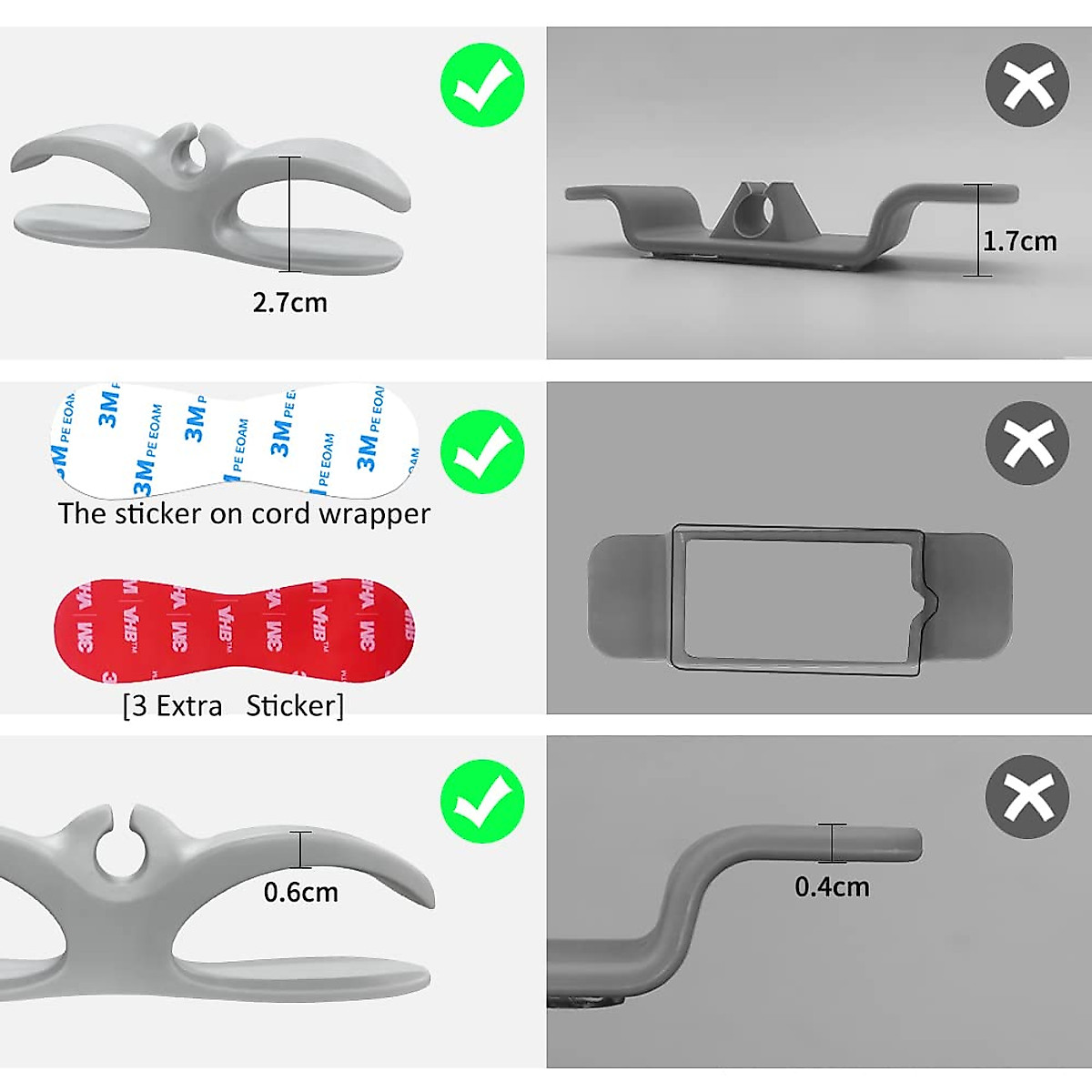 Cord Organizer for Appliances, 7 Pack Appliance Cord Winder Cable Organizer Stick On Appliances, 3 Extra Stickers
