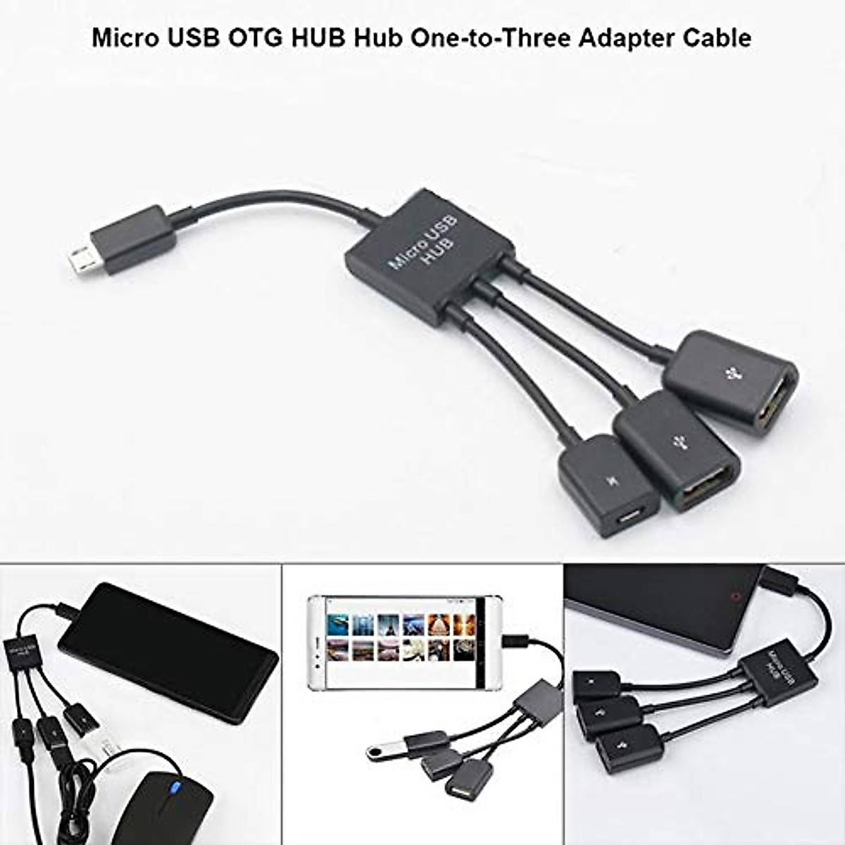 3 in 1 USB OTG Cable Adapter Micro USB Hub USB OTG Adapter for Smartphone PC Laptop Computer HUB Adapter