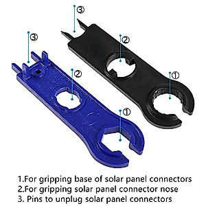 YAODHAOD 2 Pair Solar Disconnect Spanner Wrench Solar Connectors,Solar PV Disconnect Removal Tools,Metal Spanner Wrenches Crimping Tool for Solar PV System Extension Cable Kit…