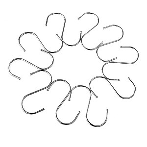 Kaariss® Premium 10-Pack Stainless Steel Round S Shaped Hooks