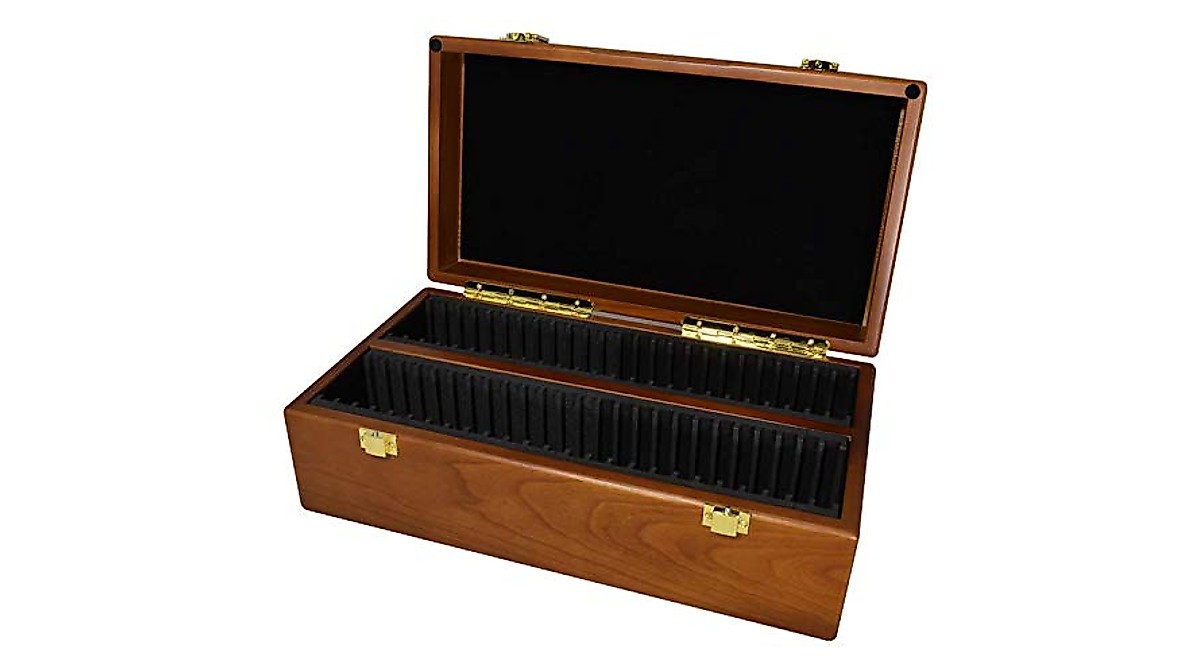 Teak Coin Storage Box – Holds 50 Certified Coins