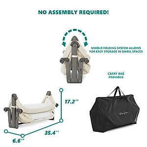 Dream On Me Zimal Bassinet and Bedside Sleeper in Ivory, Lightweight and Portable Baby Bassinet, Breathable Mesh Panels, Easy to Fold and Carry Travel Bassinet, JPMA Certified