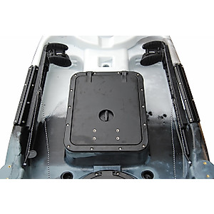 BKC UH-RA220 11.5 Foot Angler Sit On Top Fishing Kayak with Paddles and Upright Chair and Rudder System Included (Camo)