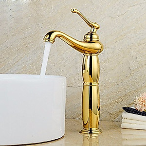 SJQKA-European style, bathroom art basin, all copper single hole, hot and cold antique faucet, stage wash basin, golden retro, faucet