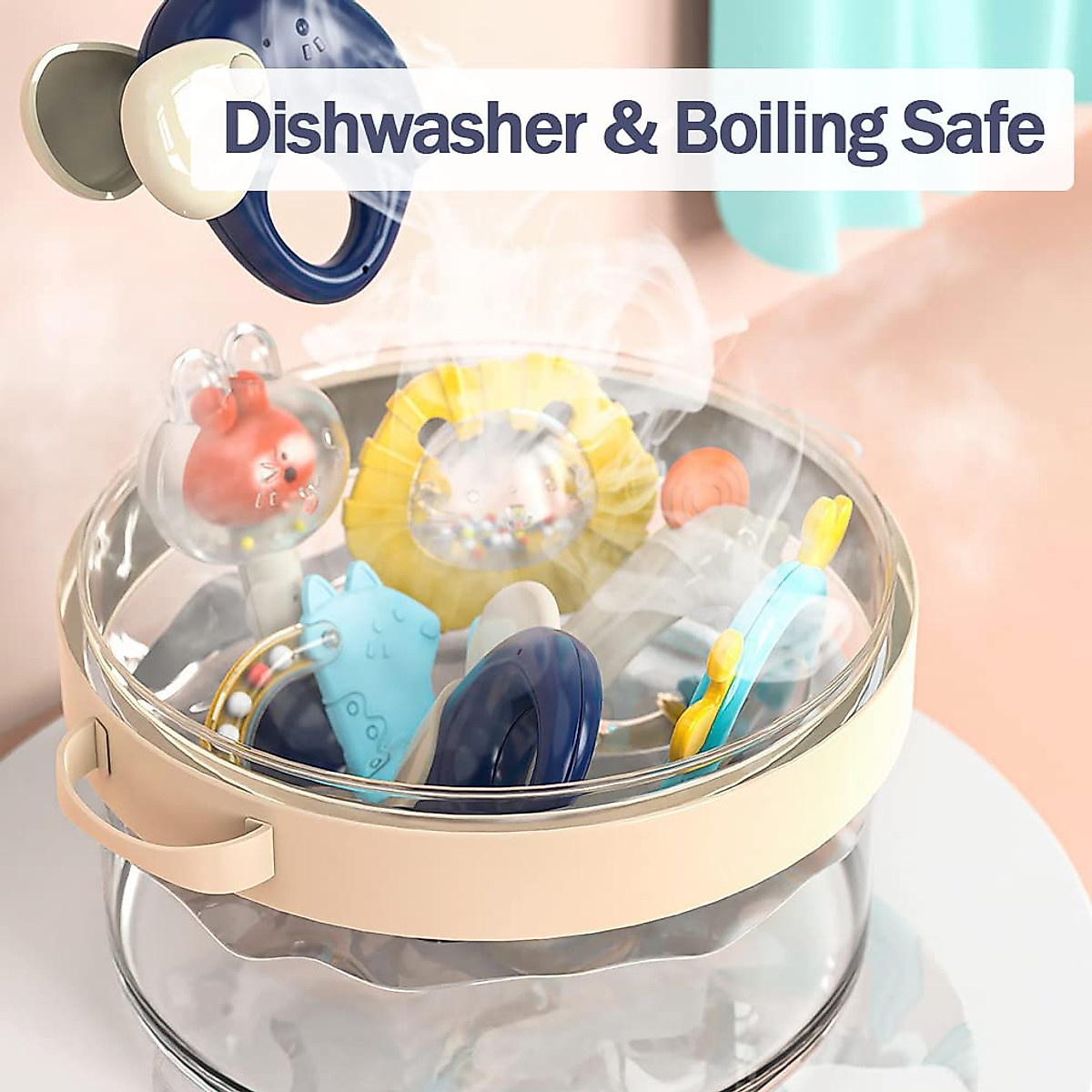 10pcs Baby Rattles, Teething Toys for Babies 6-12 Months, Newborn Baby Toys Musical Hand Drum Storage Box Early Educational Infant Grab Toy Baby Essentials, Birthday Present for 0-6