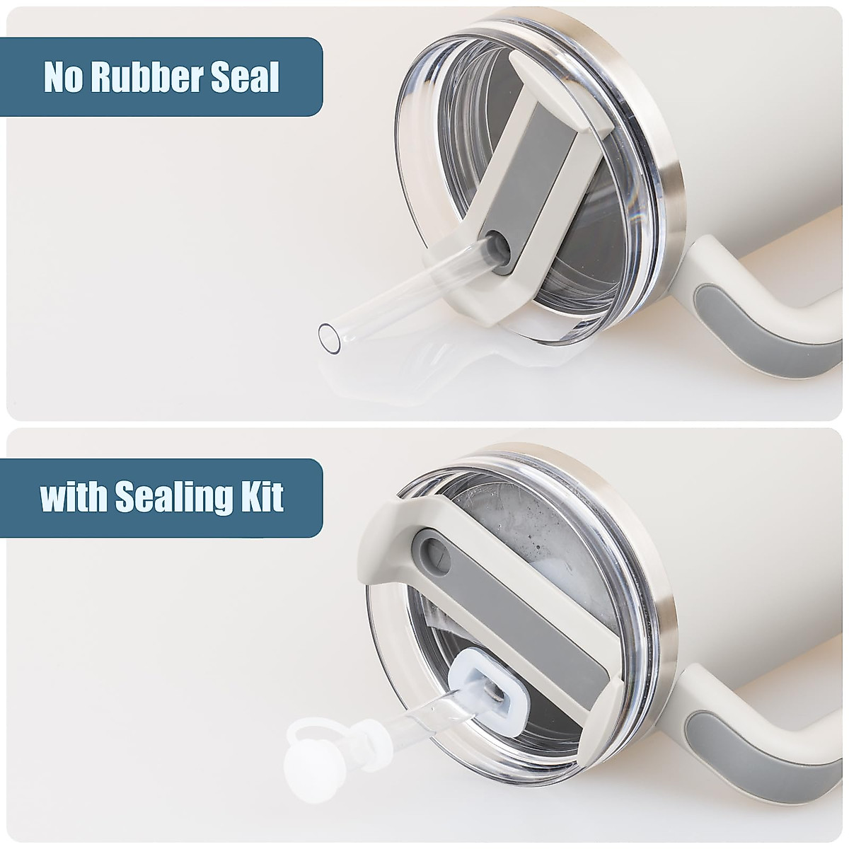 3 Pcs Silicone Spill Proof Stopper, Compatible With Stanley Quencher H2.0 Tumbler 40/30/20 oz, Leakproof Silicone Seal Kit, Including 1*Straw Cover, 1*Straw Hole Seal, 1*Center Shaft Seal (H2.0)