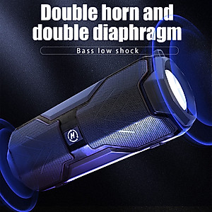 RUWQ Indoor and Outdoor Portable Bluetooth Speakers, Wireless Bluetooth Speakers, subwoofers, Fashionable and Cool Music Players(Black)