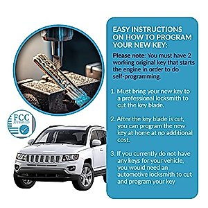 Keyless2Go Replacement for Keyless Entry Remote Car Key Vehicles That Use 4 Button OHT692427AA