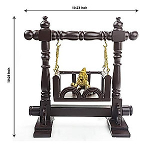 Wooden Ladu Gopal Jhulla/Jhula for Laddu Gopal/Bal Gopal/Krishana Jhula/Jhoola/Laddu Gopal/Janmashtami Jhula/Decorative/Gift Items/God Idol/Festival/House Warming (27.2 x 17.5 x 8.9 cm)
