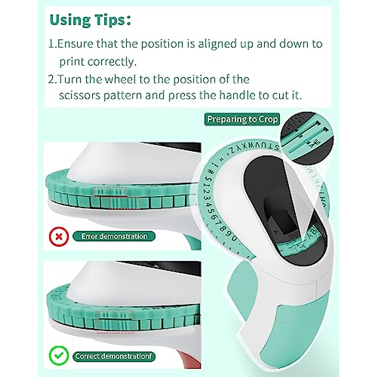 LabelCreate Embossing Label Maker Machine with Tapes, 3D Embosser Protable Handheld Label Machine, E975 Embosser Label Maker with 6 Rolls Embossing Label Tapes -Green