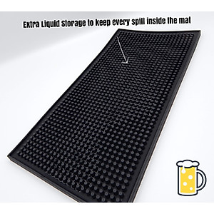 Bar Mat 6x12 for Cocktails and Coffee Bar Perfect Dish Drying Mat (1) - Professional Bar Spill Mat Perfect Barware for Bar Set - Dish Drying Soft Rubber Mat for Delicate Glass Dishes and Cups