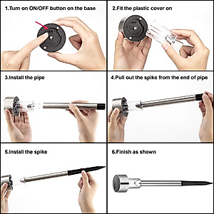 GIGALUMI Solar Pathway Lights 12 Pack, Stainless Steel IP44 Waterproof Auto On/Off Outdoor LED Solar Landscape Lights for Garden, Yard, Patio, Path and Walkway. (Warm White)