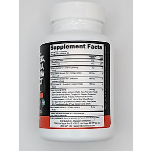 Clean Nutraceuticals Panax Ginseng Ginkgo Biloba Ashwagandha Maca Root - Focus Supplement Pills for Women and Men with Pine Bark Extract, Garlic, and Saw Palmetto - 60 Caps