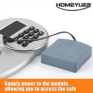 HOMEYUER External Power Supply Box with 2.5mm and 3.5mm Jack for Some Safe Box with External Battery Supply Like BARSKA Safe, 4 AA Battery Holder with Wires, 6V Backup Power Source for The Safe Box