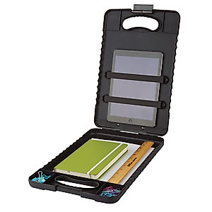 Office Depot® Brand Carry-All Clipboard Storage Box, 15"H x 13"W x 2"D, Charcoal