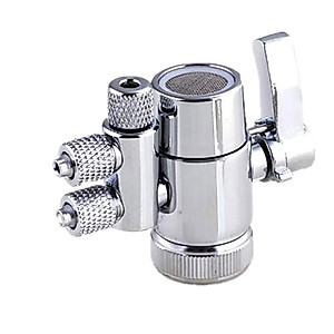 Faucet Diverter Valve with Aerator M22 Female Thread,Faucet Adapter for 3/8" RO Tubing,Faucet Connector for Water Diversion for Countertop water Filter (Fits Two Way 3/8" OD Tubing)
