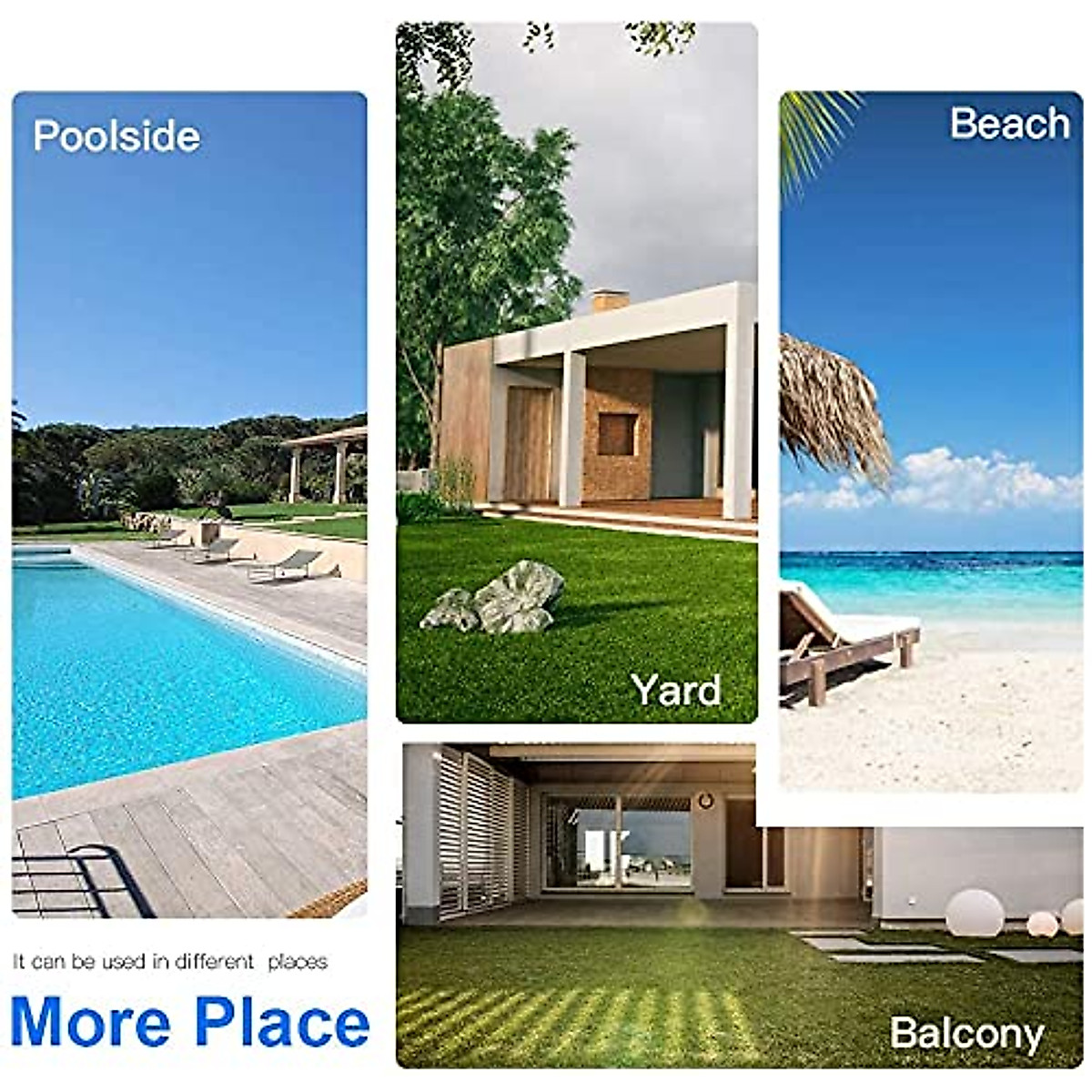 Beach Chair Recliner Chair Set of 2 Adjustable Lounge Chair Outdoor Folding Portable Reclining Chairs Adjustable Frame Solid Eucalyptus Wood with White Polyester Canvas 3 Level Height Adjustable,White