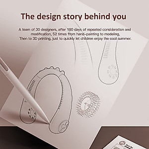 ICEBIRDS Portable Neck Fan for Kids 2021 New Bladeless Fan, USB Rechargeable Battery Operated Hanging Personal Mini Fan，Cartoon Headphone Design, Wearable Creative Leafless Fan，3 Speeds-Dinosaur Cyan