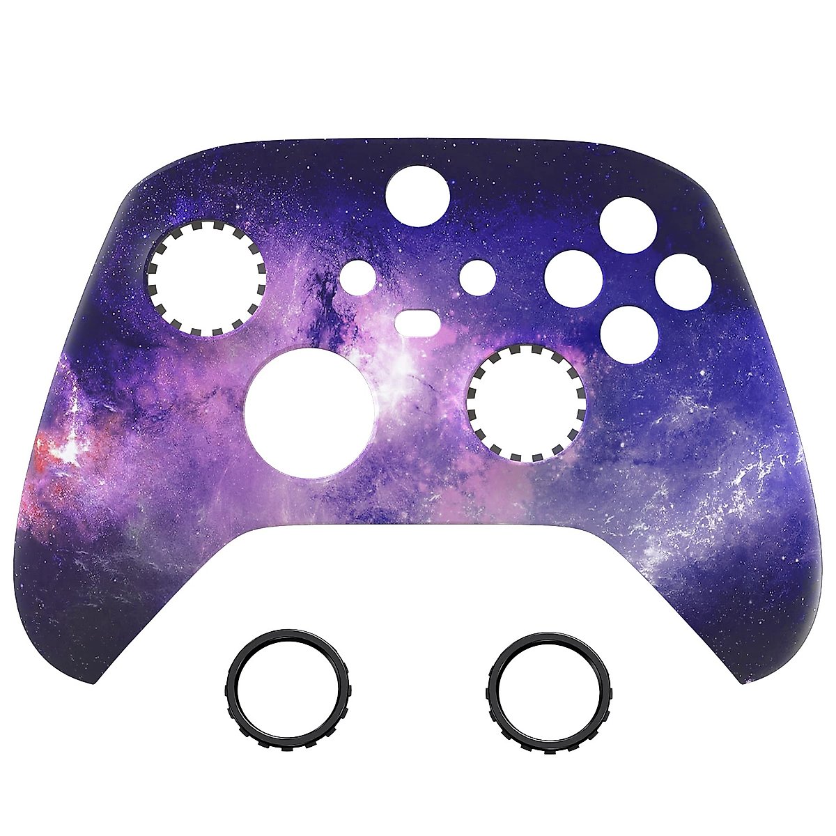 eXtremeRate ASR Version Custom Shell for Xbox Core Wireless Controller - Anti Sticks Rubbing Rings - Replacement Accessories Front Cover Faceplate for Xbox Series X & S Controller - Nebula Galaxy