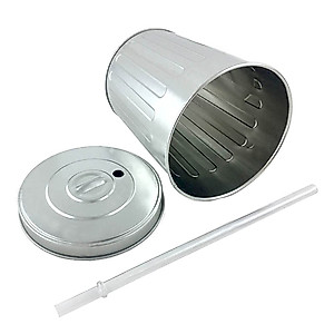 BARCONIC Metal Trash Can Novelty Cup - 30 ounce