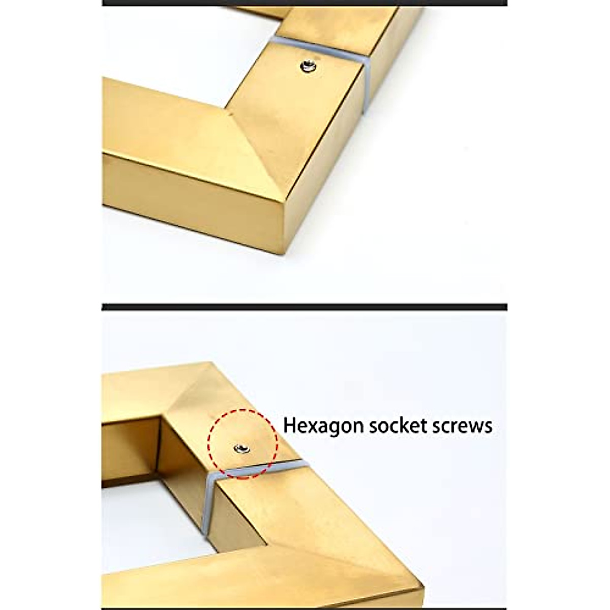 SUCHETA 60/80/100/120cm Square Entry Modern Door Handle,Modern Steel Push Pull Door Handle for Sliding Glass Shower/Barn Door/Interior Exterior Door,Fittings Included