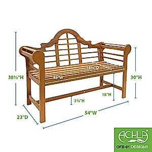 Achla Designs OFB-01 Lutyens Indoor/Outdoor Garden Bench, Natural, 4 ft