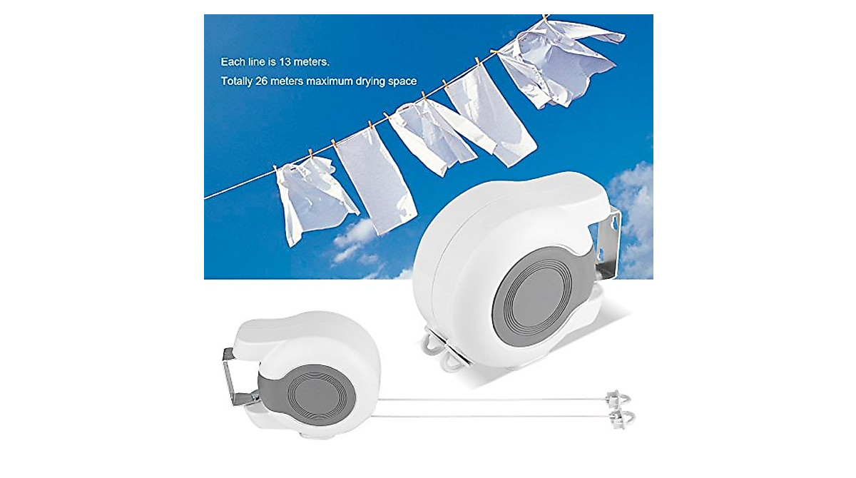 Semme Dual Retractable Clothes Line - Easy to Use & Install