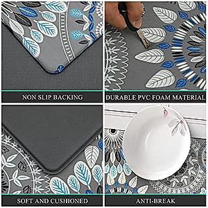 Pauwer Boho Kitchen Rugs Set of 2 Anti Fatigue Mats for Kitchen Floor Cushioned Kitchen Rugs and Mats Non Skid Waterproof Kitchen Runner Comfort Standing Mat