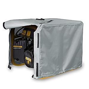 Porch Shield Waterproof Generator Cover 32 x 24 x 24 inch Bundle with Tractor Cover (Gray/Light Tan)