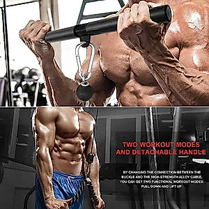 Home Gym Lifting Pulley Systems with Adjustable Length Cable for LAT Pulldown, Biceps Curl, Triceps, Shoulders, Back, Forearm Workout, Ideal Home Gym Equipment