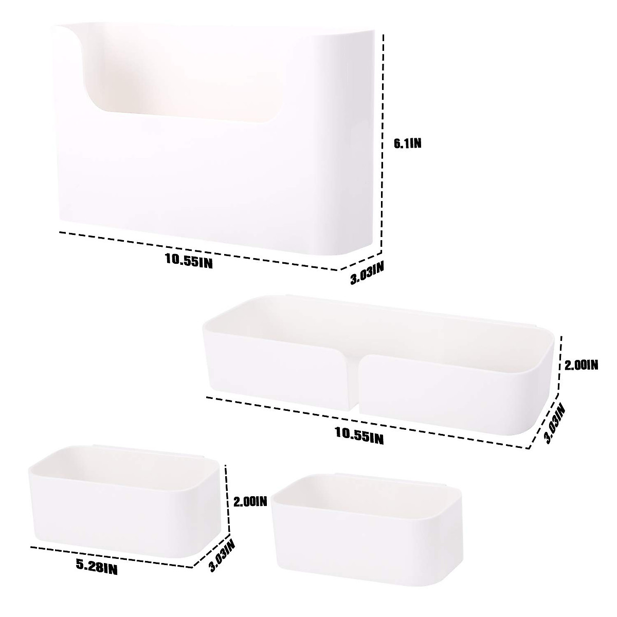 Plastic Storage Bins White Storage Organizer for home/office storage, accessories organizer and space saver, pack of 4
