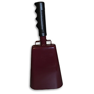 Toys+ Large 11 Inch Cowbell with Handle Maroon