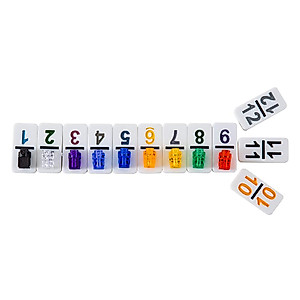 Homwom Mexican Train Dominoes with Numbers Double 12 Colored Numerical Dominoes Mexican Train Game Set 91 Tiles Dominoes with 9 Trains, Scoreboard, Octagon Shape Hub and Aluminum Case