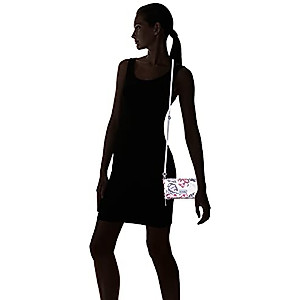 Vera Bradley Women's Recycled Lighten Up Reactive Compact Crossbody Purse With RFID Protection, Hummingbird Blooms, One Size