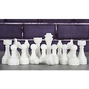 Radicaln Marble Chess Figures 3.5'' Inches Black and White Handmade Figures for Chess Board Game - Marble Chess Set, Family Chess Game, Checker Board Game for Adults