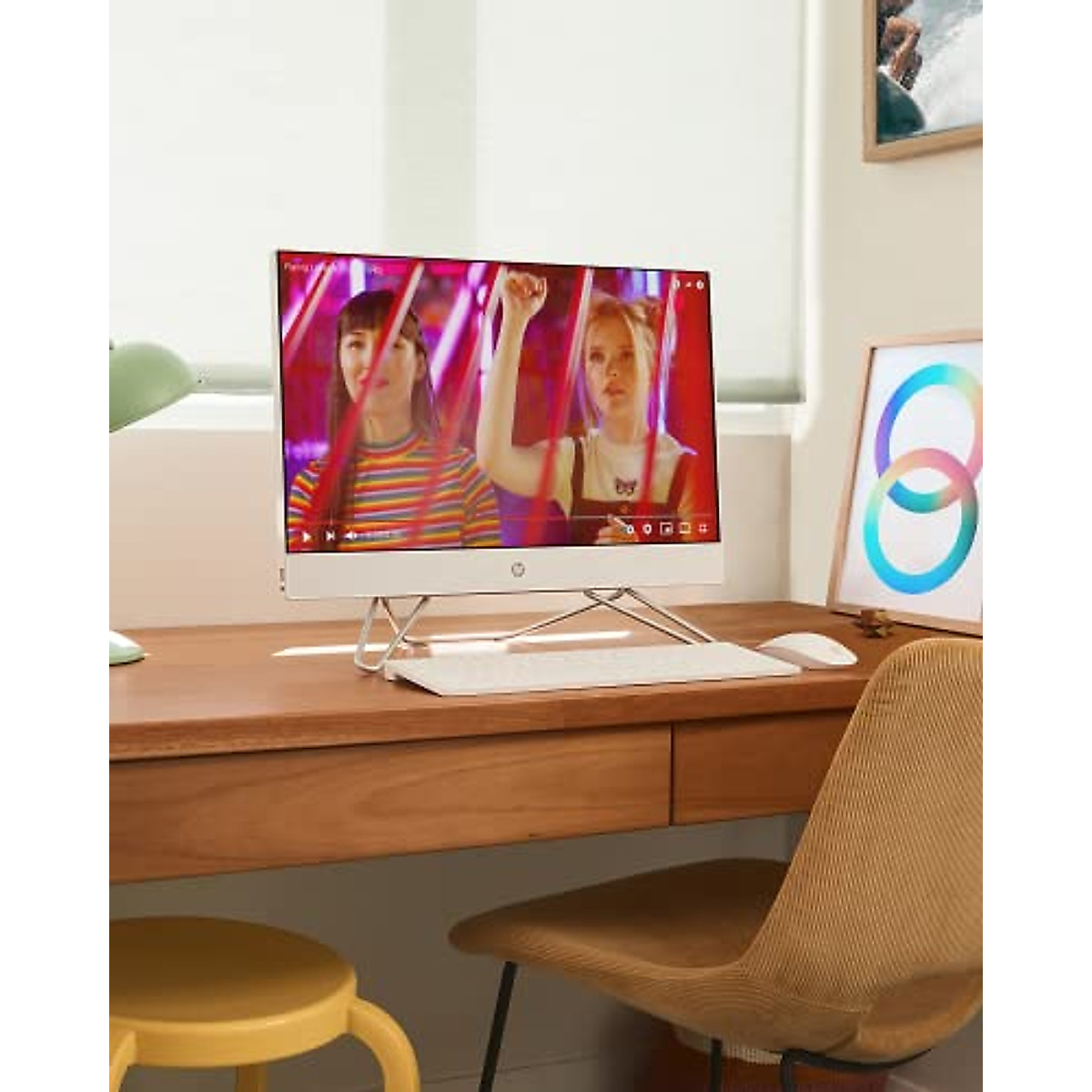 HP 27” All-in-One Desktop PC, AMD Ryzen 7 5700U, 12 GB RAM, 256 GB SSD & 1 TB Hard Drive, Full HD IPS Display, Windows 11 Pro, 720p Privacy Webcam, Dual Mics, Keyboard and Mouse (27-CB0052, 2022)