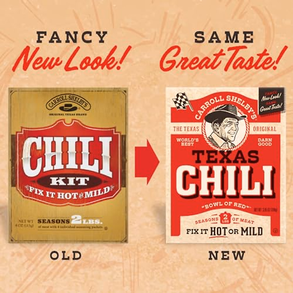 Carroll Shelby's Original Texas Chili Kit 3.65 Ounce (Pack of 8)