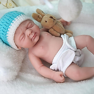 7" Girl Micro Preemie Full Body Silicone Wronged Baby Doll Lila Lifelike Mini Reborn Doll Surprice Children Anti-Stress