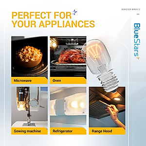 BlueStars 8206232A Whirlpool Microwave Light Bulb Kei 125V 40W Microwave Bulb E17 Fits Whirlpool Maytag Lava Lamps Salt Lamp Bulbs - Replaces 1890433 8206232 AP4512653 (3 Packs)